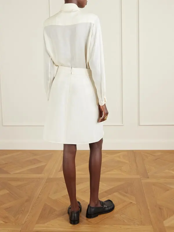 Marni Pleated Wool-crepe Skirt