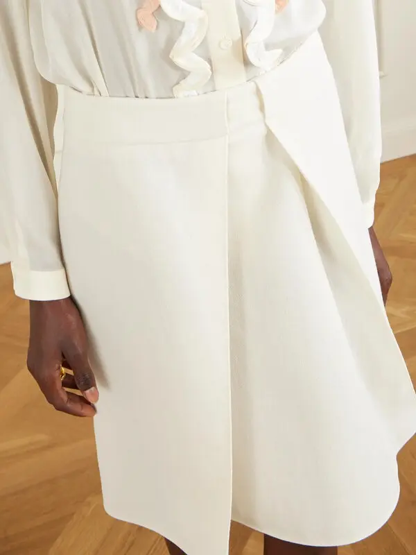 Marni Pleated Wool-crepe Skirt
