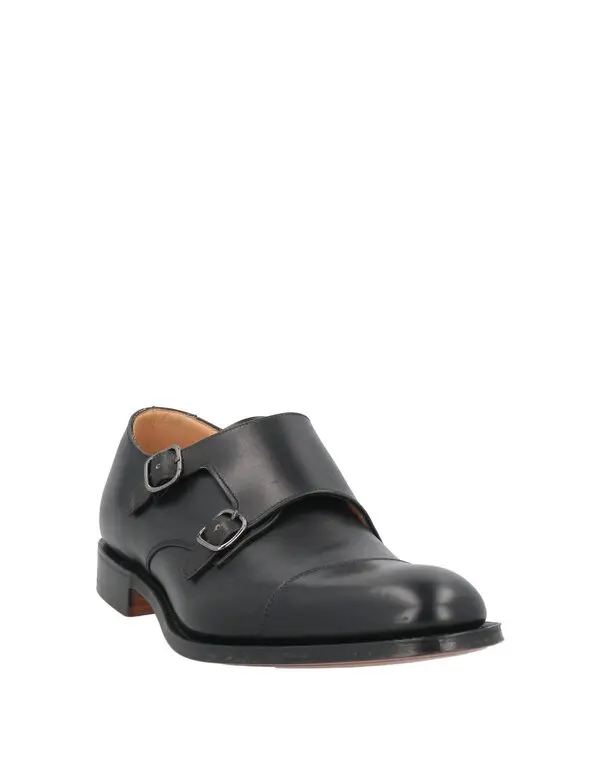 Church\'s Black Leather Single Monk Strap Loafers with Silver Buckles Black Polished Binder Monk Strap | Church main image 2