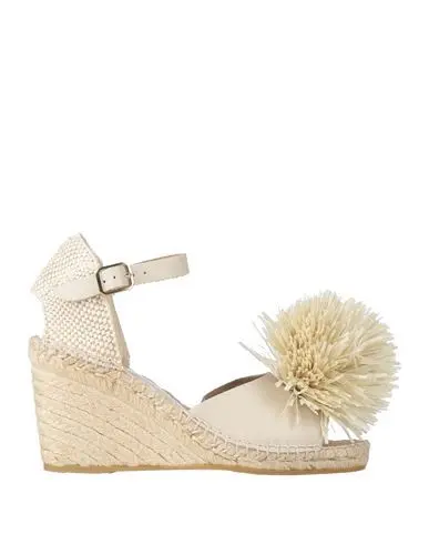 PALOMITAS BY PALOMA BARCELÓ Espadrille Cream Leather Sandals - White
