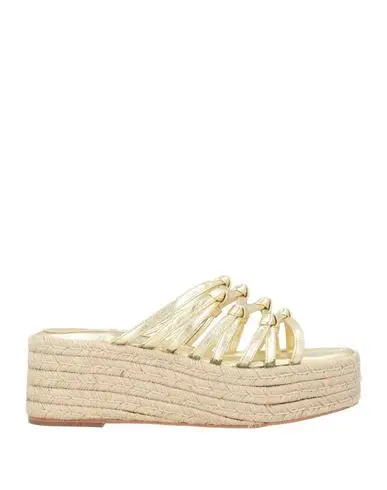 PALOMA BARCELO Leather Espadrille Sandals - Gold