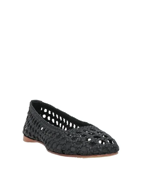 PALOMA BARCELO Leather Ballet Flats - Black