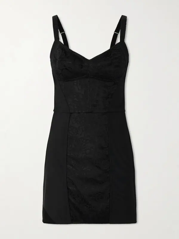 Dolce & Gabbana Lace-paneled Jersey Mini Dress