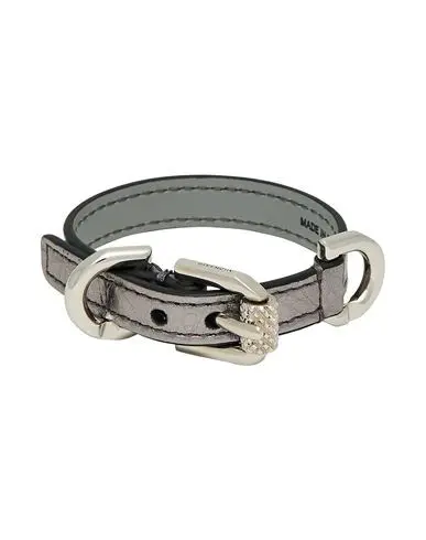 Givenchy Leather Bracelet With Logo Detail - Silver