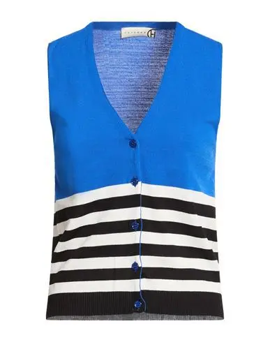 HAVEONE Striped Knit Cardigan - Blue