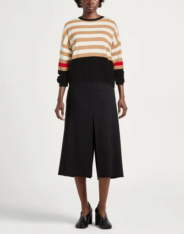 KANGRA Striped Wool And Cashmere Crewneck Sweater