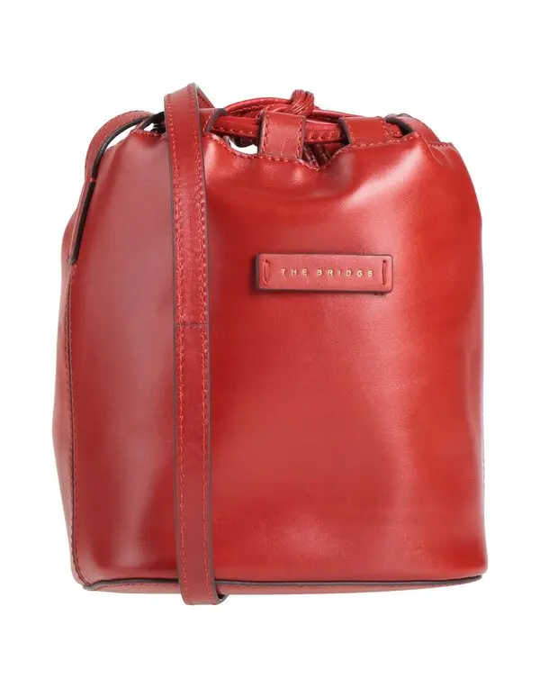 THE BRIDGE Leather Cross-body Bucket Bag - Red