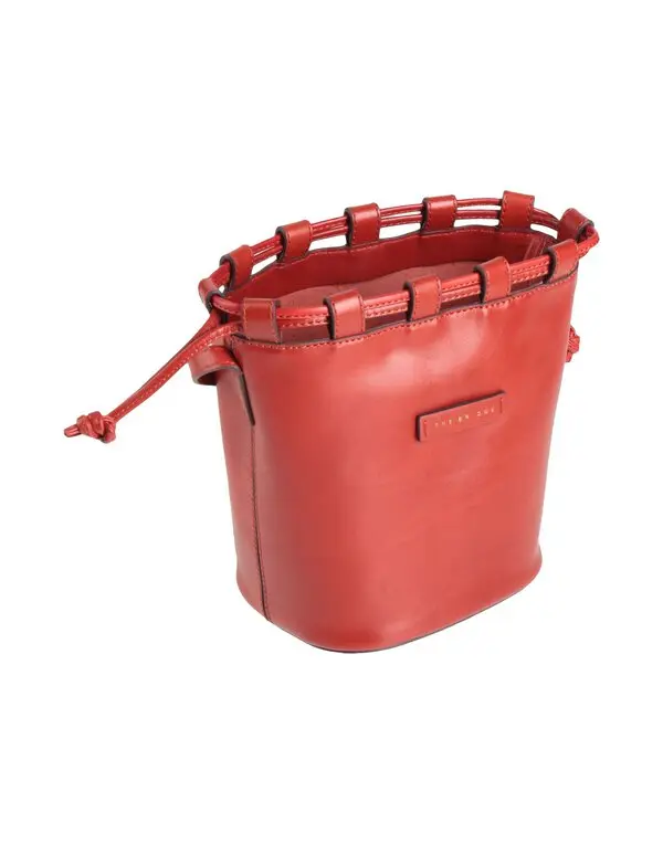 THE BRIDGE Leather Cross-body Bucket Bag - Red