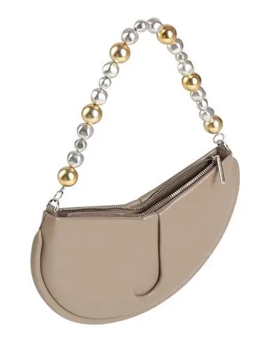 THEMOIRE Textile Fiber Hobo Bag With Beaded Handle - Grey