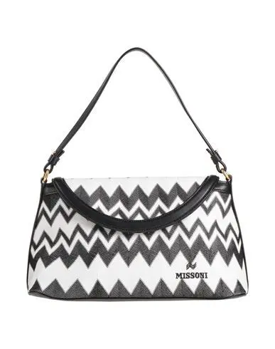 Missoni Knitted Baguette Bag With Embroidered Logo - Black
