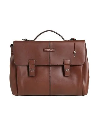 THE BRIDGE Pebbled-leather Laptop Bag - Brown