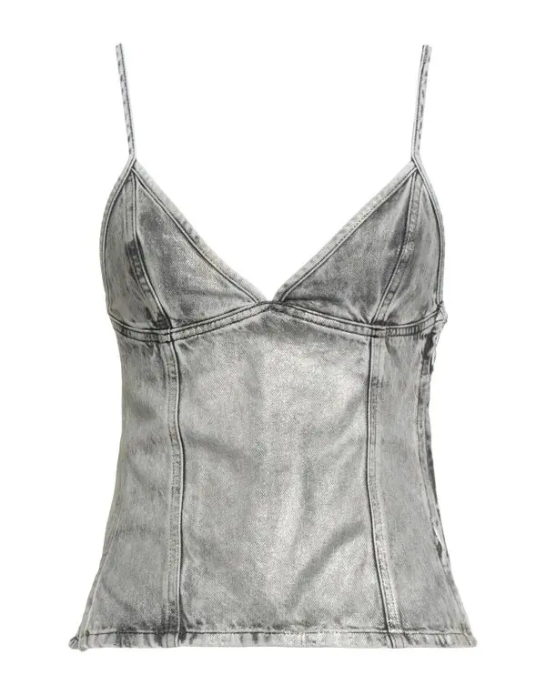 DIESEL® Tie-dyed Denim Crop Top - Grey