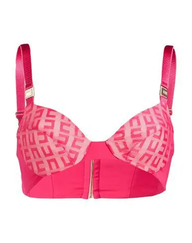 Elisabetta Franchi Tulle And Twill Crop Top - Fuchsia