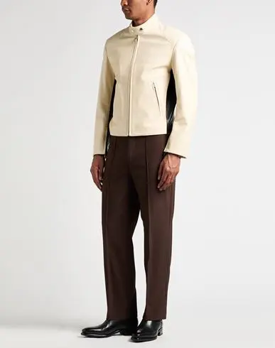 Sandro Ivory Calfskin Biker Jacket