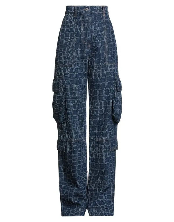 MSGM High-waisted Two-tone Cargo Jeans