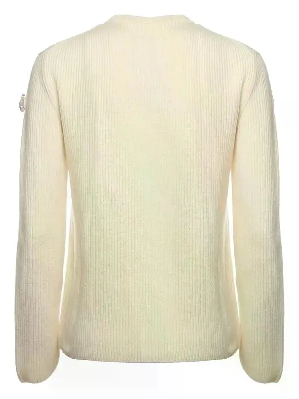 Moncler Logo-patch Ribbed Knit Sweater