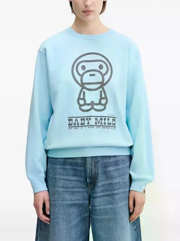 A BATHING APE Baby Milo Volume Crew-neck Sweatshirt