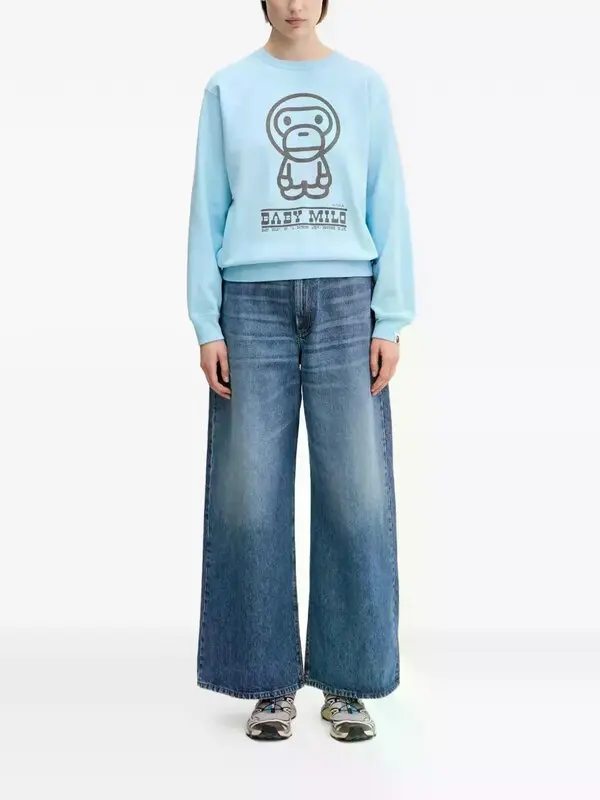 A BATHING APE Baby Milo Volume Crew-neck Sweatshirt