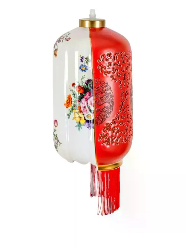 SELETTI Inalda Floral Dragon Lampshade - Red