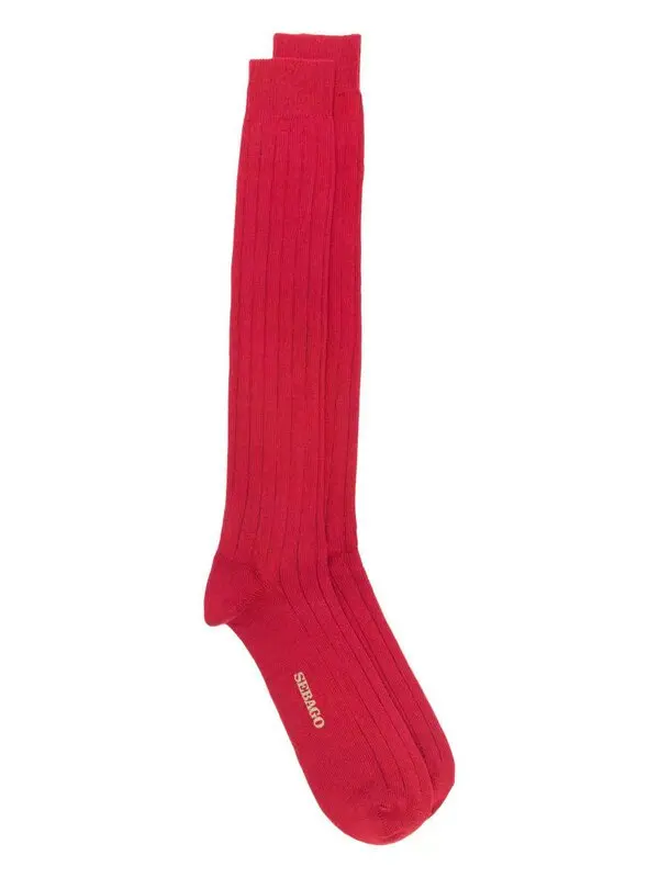 SEBAGO Ribbed Cotton Socks - Red