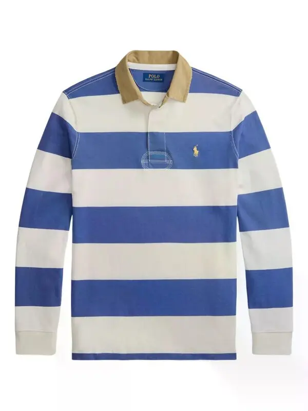 Polo Ralph Lauren Classic Fit Contrast-collar Rugby Shirt - Blue