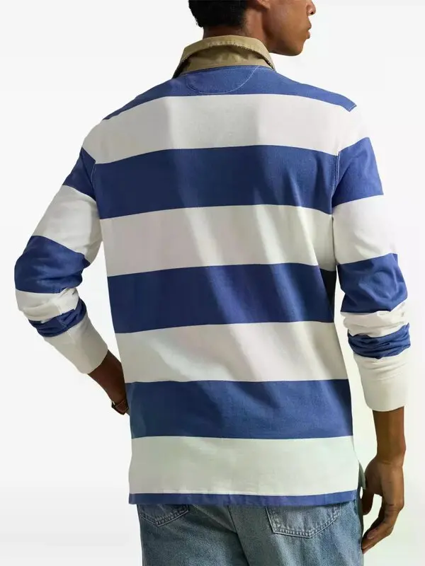 Polo Ralph Lauren Classic Fit Contrast-collar Rugby Shirt - Blue