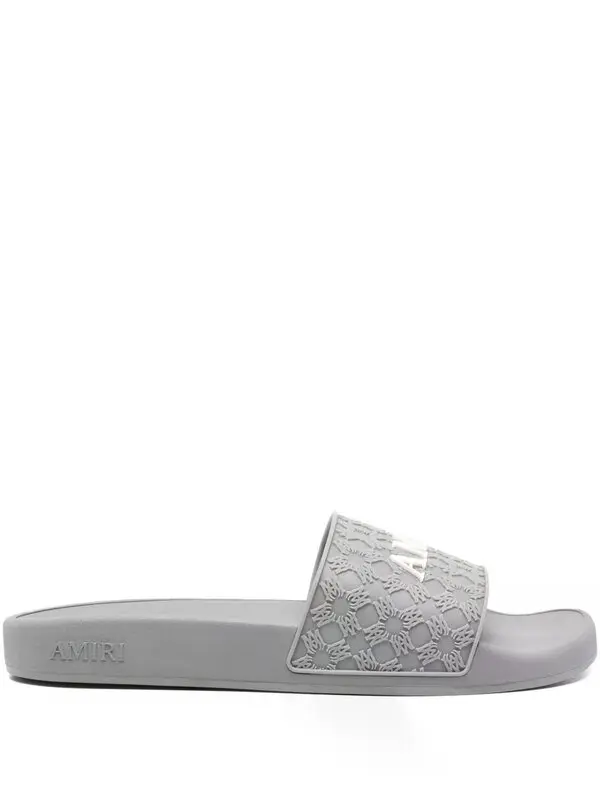 Amiri Ma Quad Embossed-logo Slides - Grey