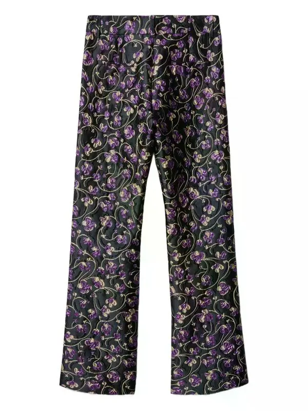 La DoubleJ 24/7 Floral Trousers - Black