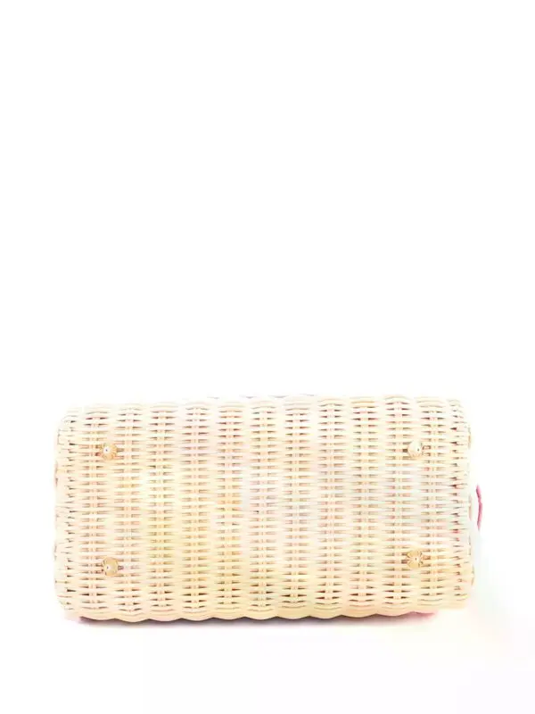 Dior Lady Wicker And Oblique Canvas Tote Bag