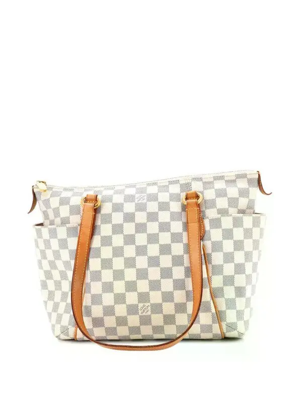 LOUIS VUITTON Damier Mm Tote Bag - White