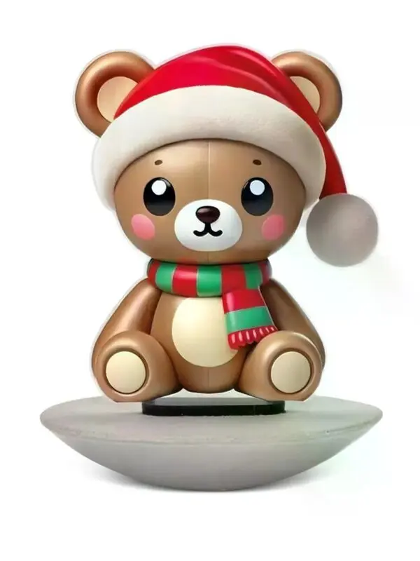 LINEE RECANATI Santa-hat Bear Figure - Brown