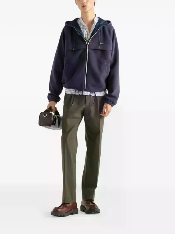 Prada Hooded Raglan-sleeve Jacket - Blue