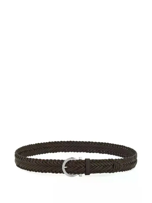 FERRAGAMO Gancini Buckle Belt - Brown