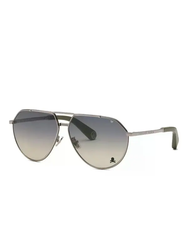 Philipp Plein Skull-embellished Pilot-frame Sunglasses