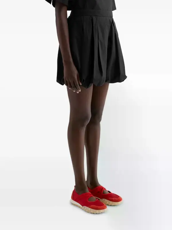 JIL SANDER Gathered Balloon Poplin Shorts - Black