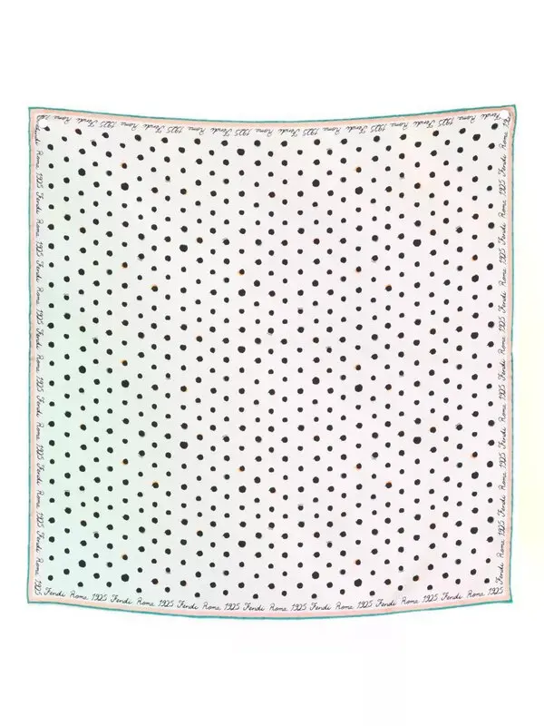 Fendi Falena Dots Printed Silk Scarf - Neutrals