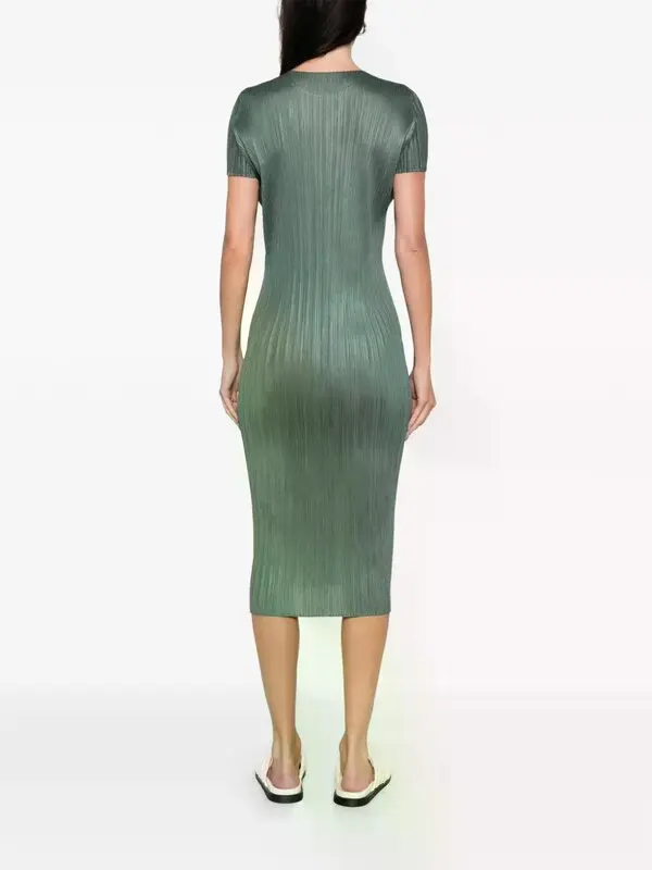 strapless open back dress Issey Miyake Pleats Please Sand Beige Deadstock Pleated Dress w Tags – Modig main image 0