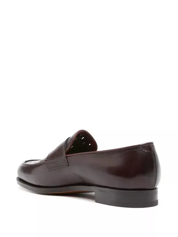 John Lobb Lopez Leather Loafers - Red
