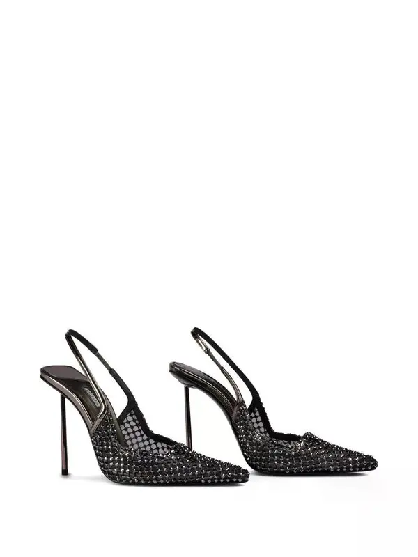 LE SILLA Gilda 120mm Embellished Slingback Pumps - Black