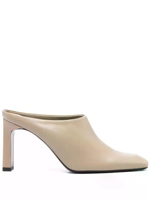 TOTEME 85mm Square Toe Bar Mules - Neutrals