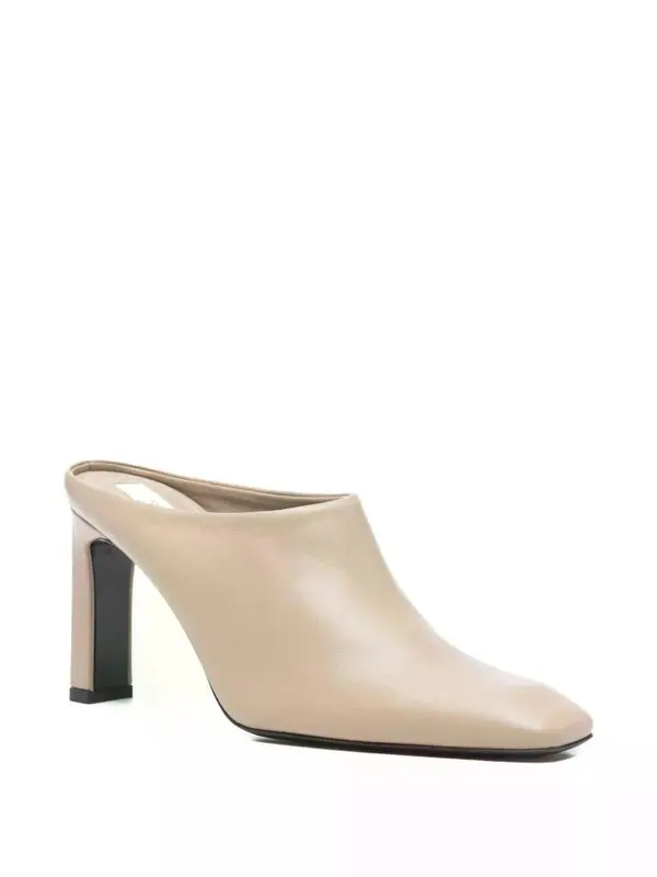 TOTEME 85mm Square Toe Bar Mules - Neutrals
