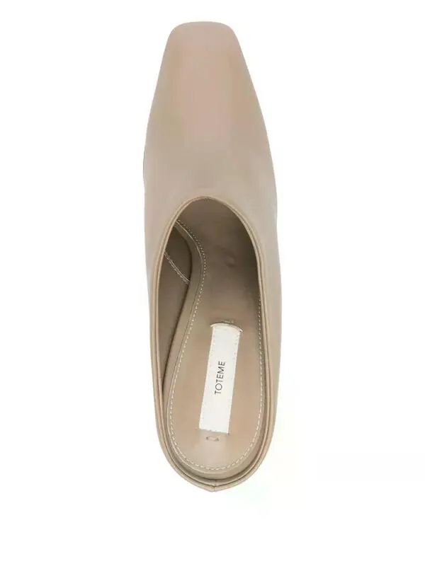 TOTEME 85mm Square Toe Bar Mules - Neutrals