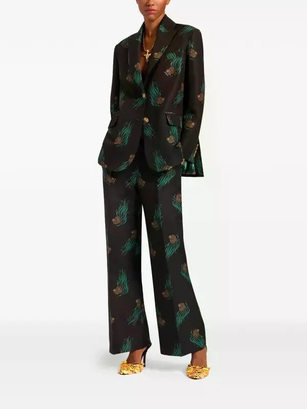 La DoubleJ Let Loose Floral-print Trousers - Black