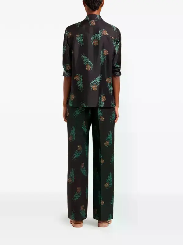 La DoubleJ Let Loose Floral-print Trousers - Black