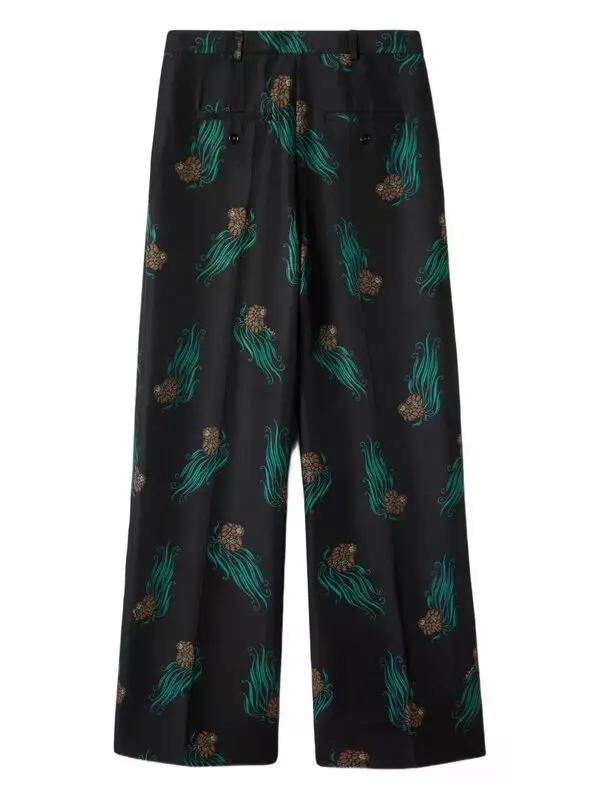 La DoubleJ Let Loose Floral-print Trousers - Black