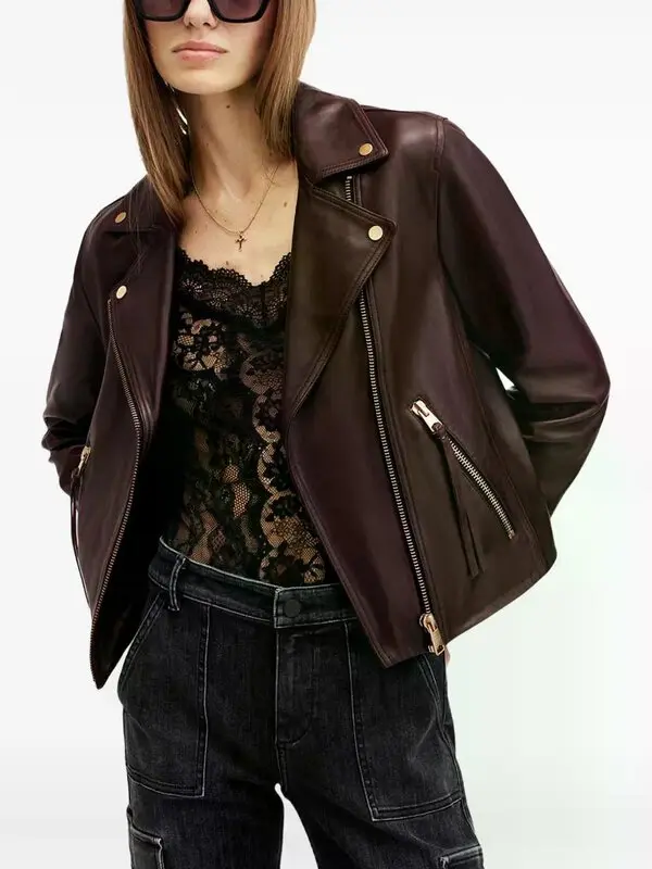 ALLSAINTS Dalby Zip-fastening Leather Jacket - Brown