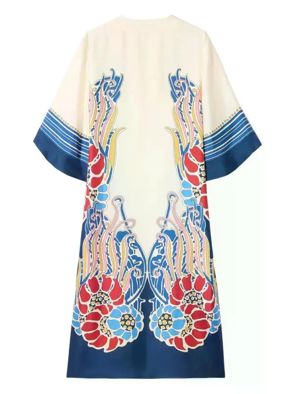 La DoubleJ The Kaftan Floral Midi Dress - Neutrals