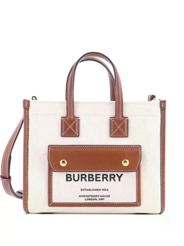Burberry Freya Canvas And Leather Mini Shoulder Bag - Neutrals