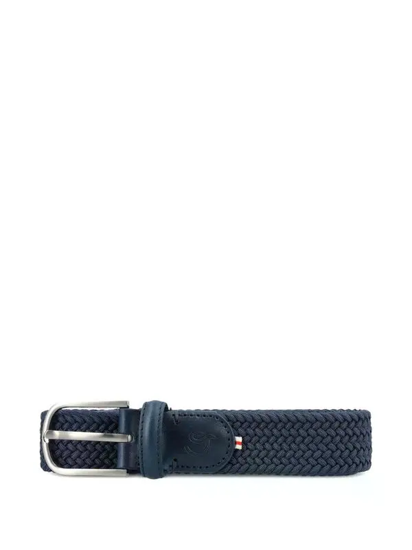 LA BOUCLE Woven Leather-detail Belt - Blue