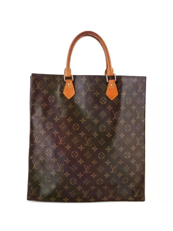LOUIS VUITTON Sac Plat Monogram Canvas Tote Bag - Brown